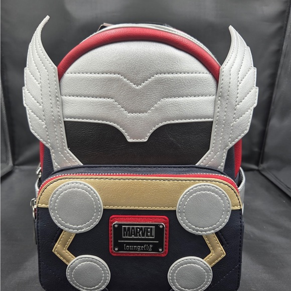 Loungefly | Bags | Loungefly Marvel Thor Backpack Black Red Silver Gold ...